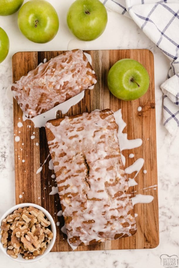 GLAZED APPLE WALNUT BREAD - Butter with a Side of Bread
