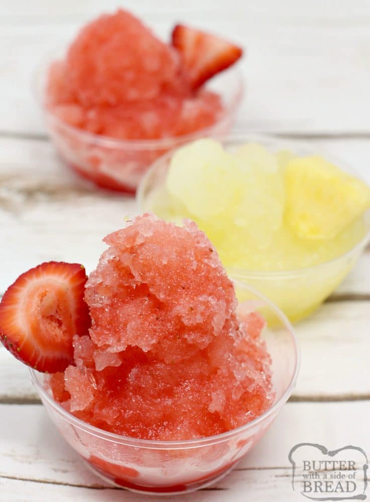HOMEMADE FRESH FRUIT SHAVED ICE - Butter with a Side of Bread