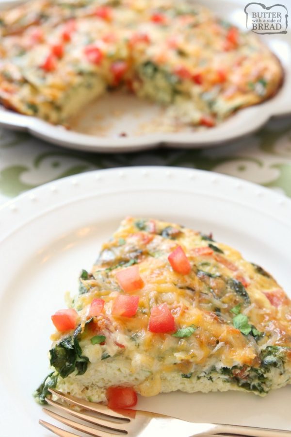 CRUSTLESS SPINACH QUICHE - Butter with a Side of Bread