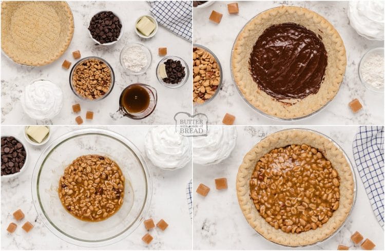 CHOCOLATE CARAMEL TURTLE PIE - Butter with a Side of Bread