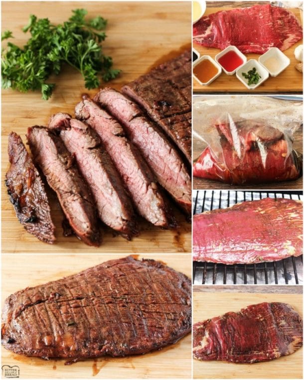 GRILLED FLANK STEAK Recipe - Butter with a Side of Bread
