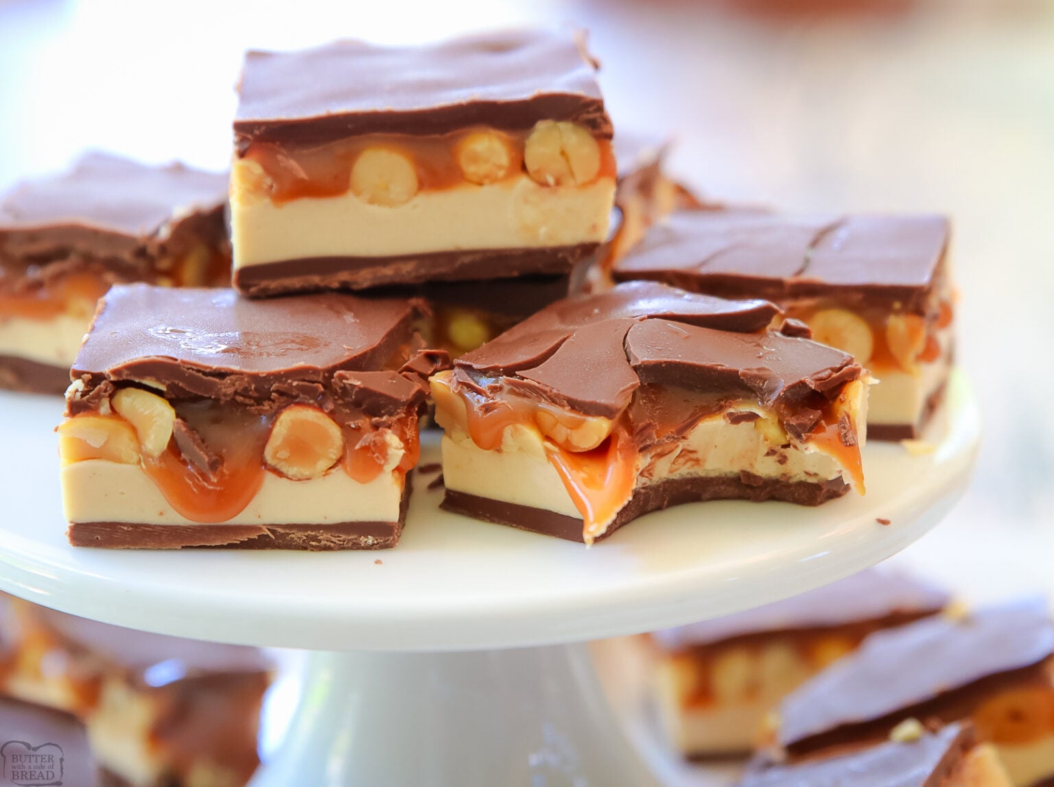 HOMEMADE SNICKERS BARS - Butter with a Side of Bread