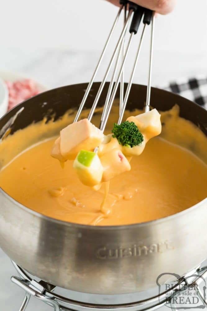 SWISS & CHEDDAR CHEESE FONDUE - Butter with a Side of Bread
