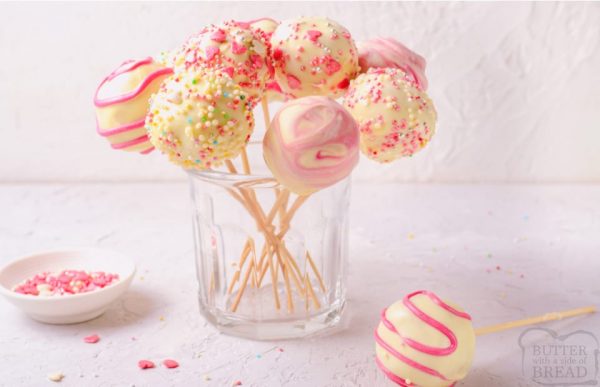 PINK CAKE POPS - Butter with a Side of Bread