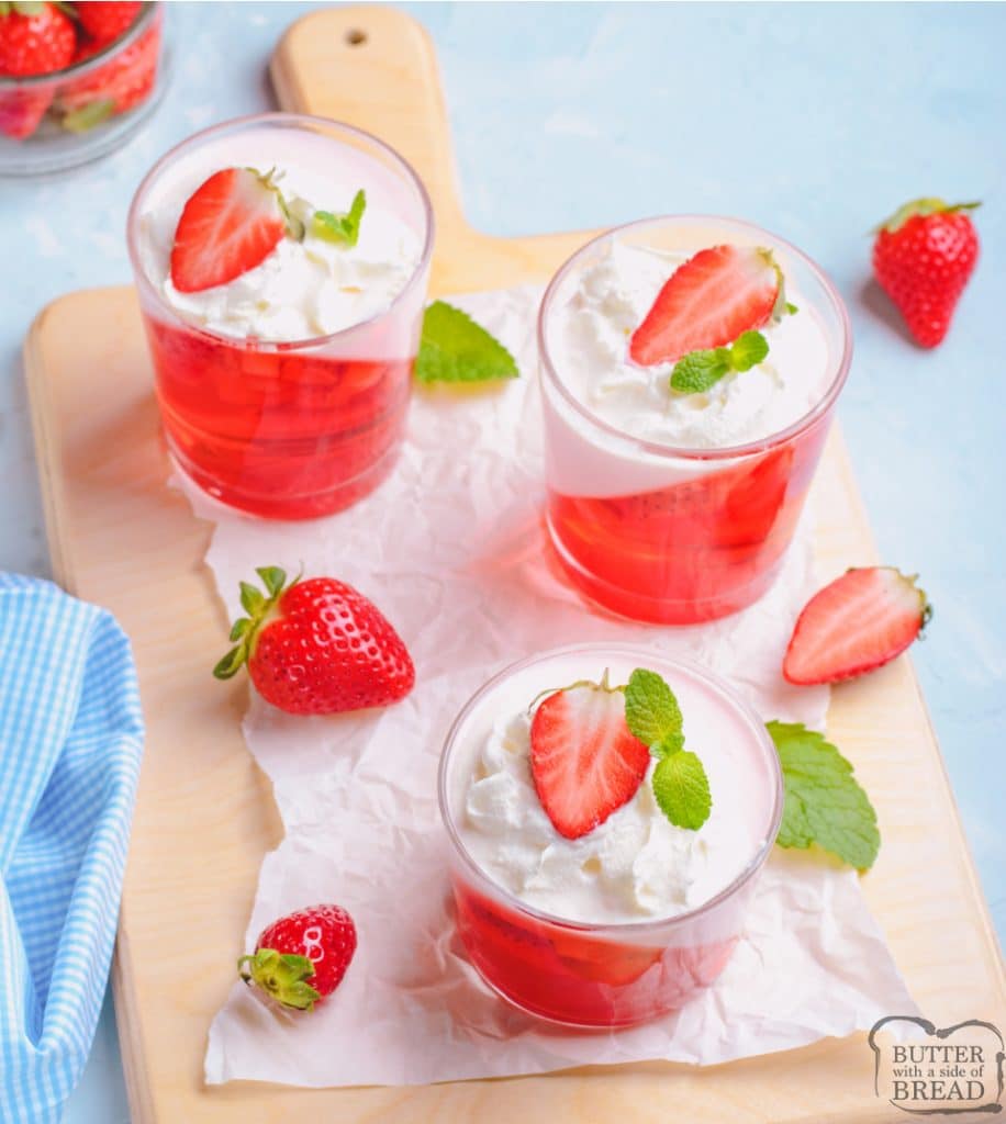 STRAWBERRY JELLO PARFAITS - Butter with a Side of Bread