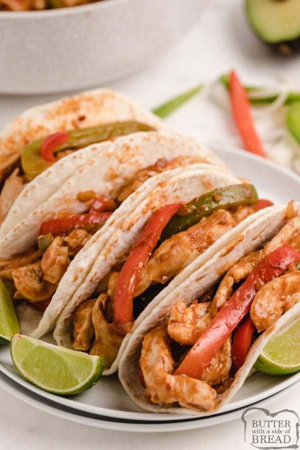 EASY CHICKEN FAJITAS - Butter with a Side of Bread