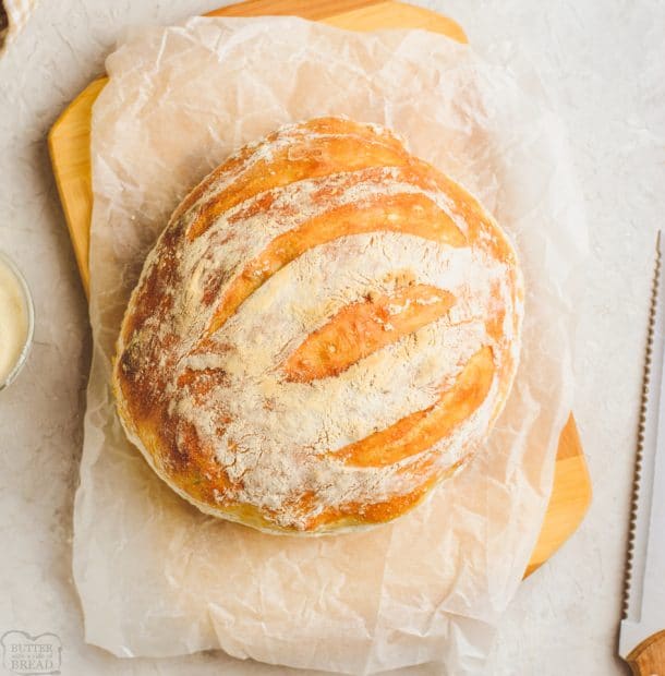 EASY NO KNEAD ARTISAN BREAD - Butter with a Side of Bread