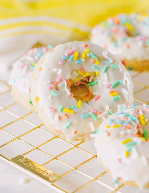 EASY 3-Ingredient Funfetti CAKE MIX DONUTS - Butter with a Side of Bread