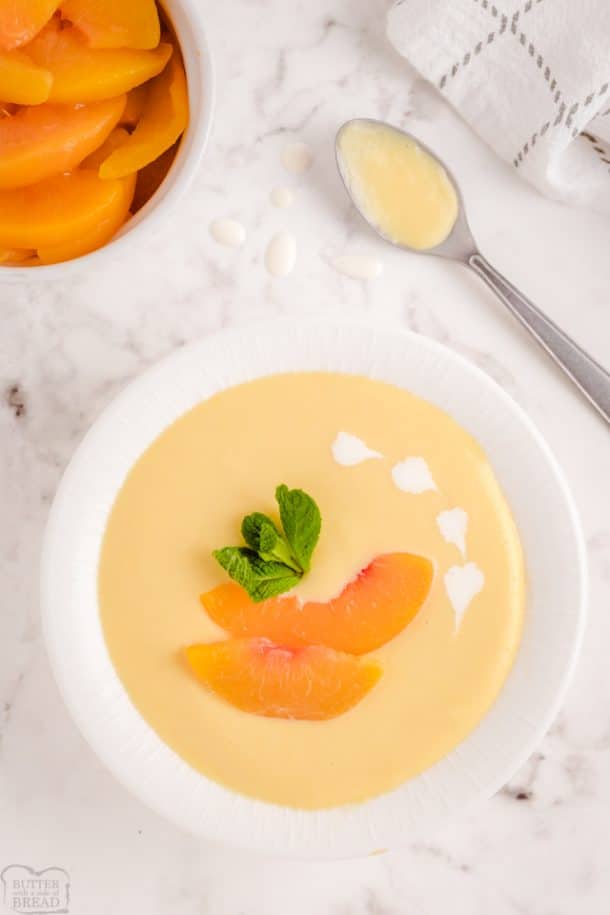 CHILLED PEACH SOUP - Butter with a Side of Bread