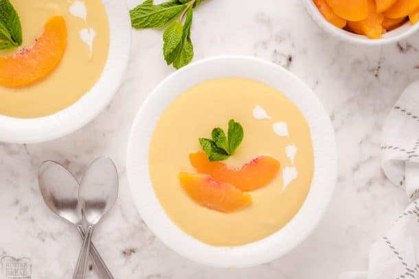 CHILLED PEACH SOUP - Butter with a Side of Bread