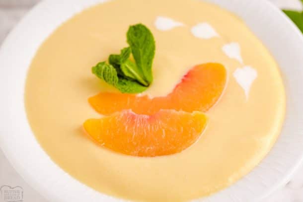 CHILLED PEACH SOUP - Butter with a Side of Bread