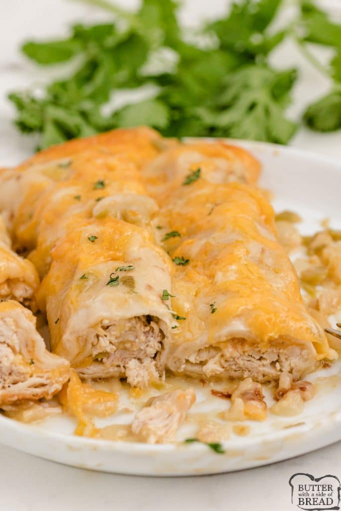 EASY CHICKEN ENCHILADAS - Butter with a Side of Bread