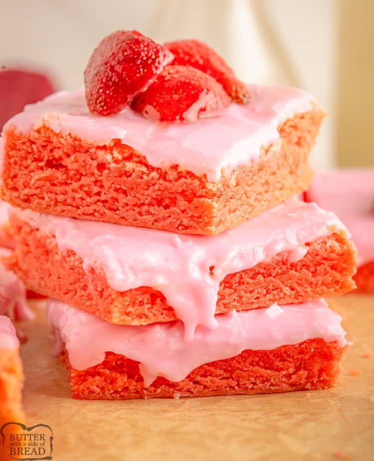 CAKE MIX STRAWBERRY BROWNIES - Butter with a Side of Bread