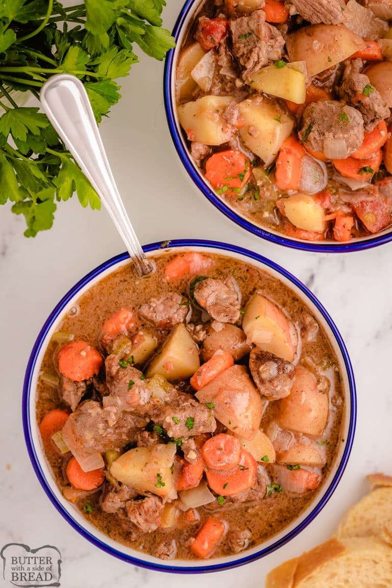 BEST SLOW COOKER BEEF STEW - Butter with a Side of Bread