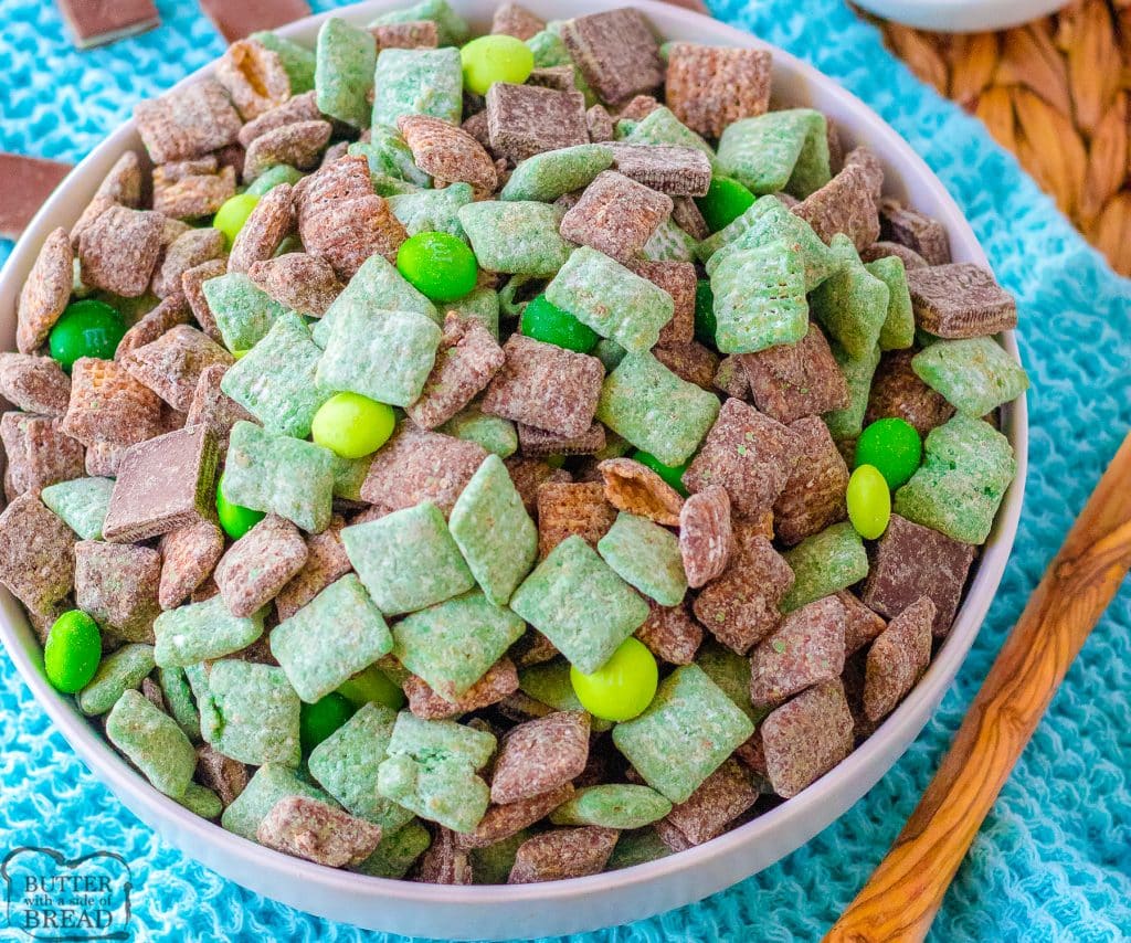 GREEN MINT CHOCOLATE MUDDY BUDDIES - Butter with a Side of Bread