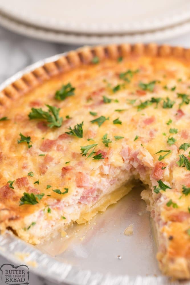 HAM AND CHEESE QUICHE - Butter with a Side of Bread