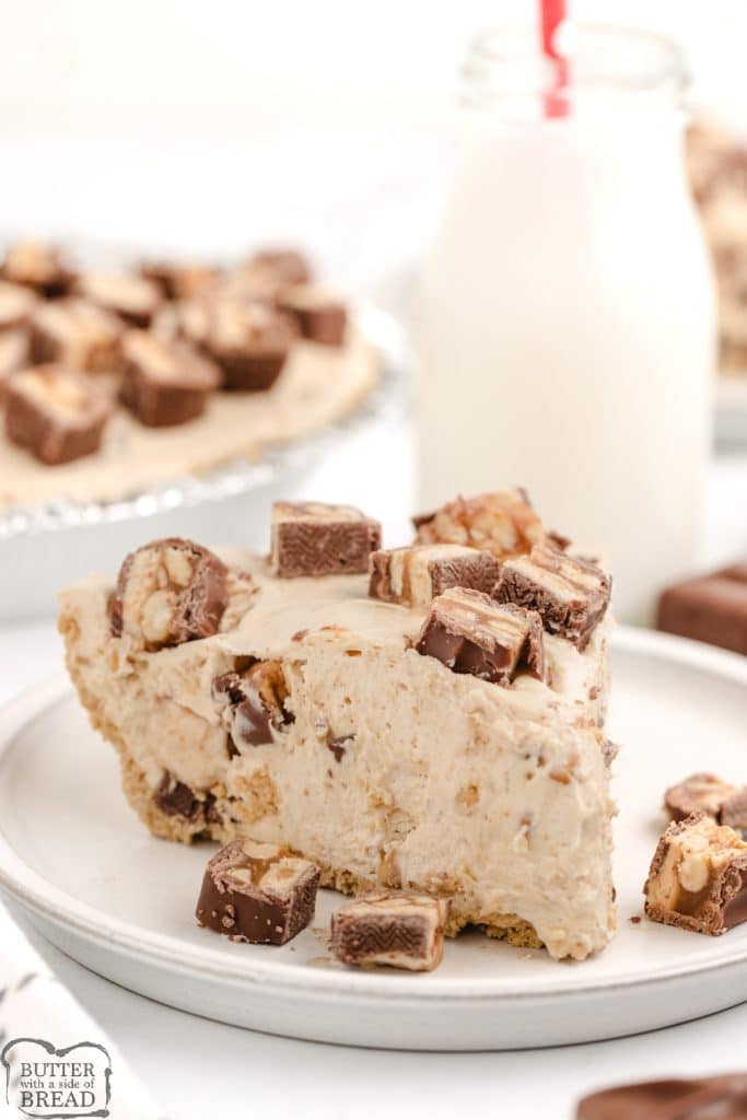 NO BAKE SNICKERS PIE - Butter with a Side of Bread