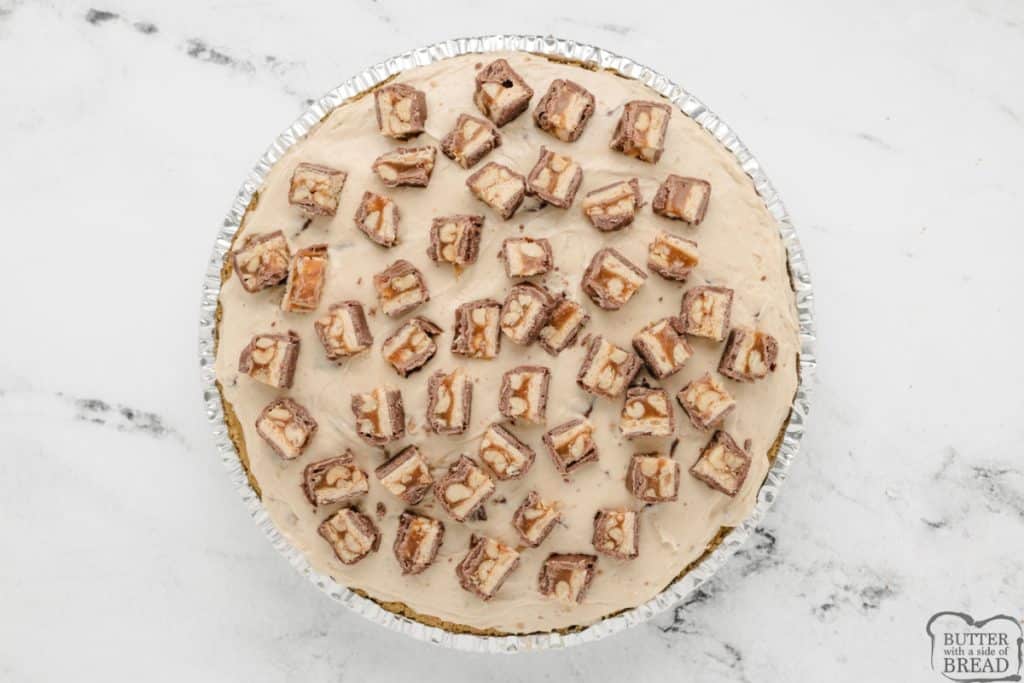 NO BAKE SNICKERS PIE - Butter with a Side of Bread