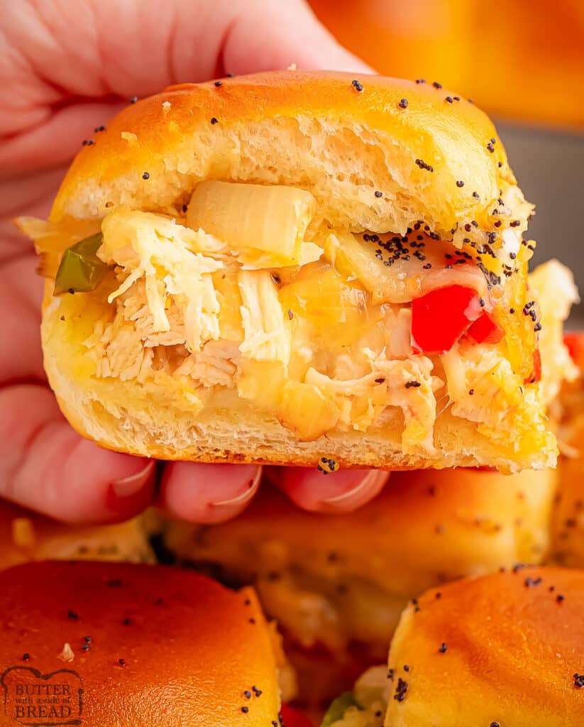 PHILLY CHICKEN SLIDERS - Butter with a Side of Bread