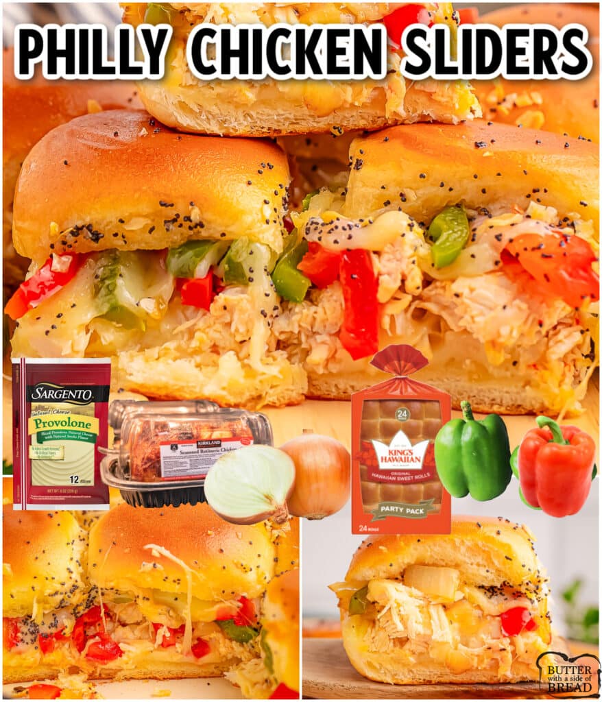 PHILLY CHICKEN SLIDERS - Butter with a Side of Bread