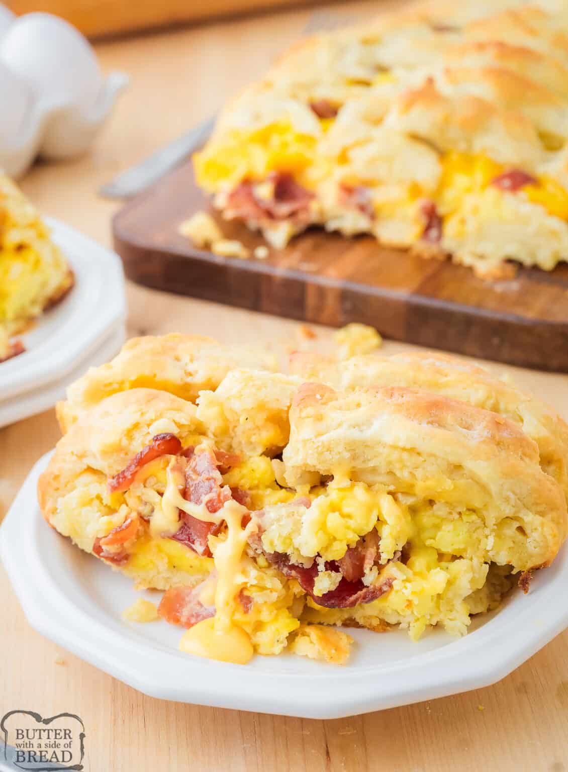 BACON EGG CHEESE BISCUIT BRAID - Butter with a Side of Bread