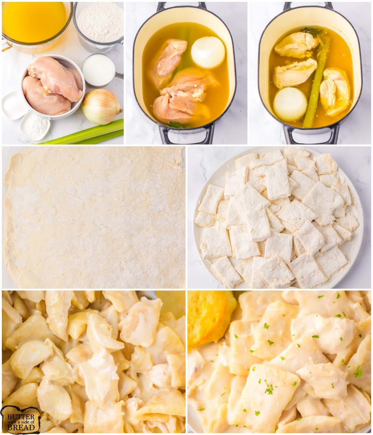 COPYCAT CRACKER BARREL CHICKEN AND DUMPLINGS - Butter with a Side of Bread