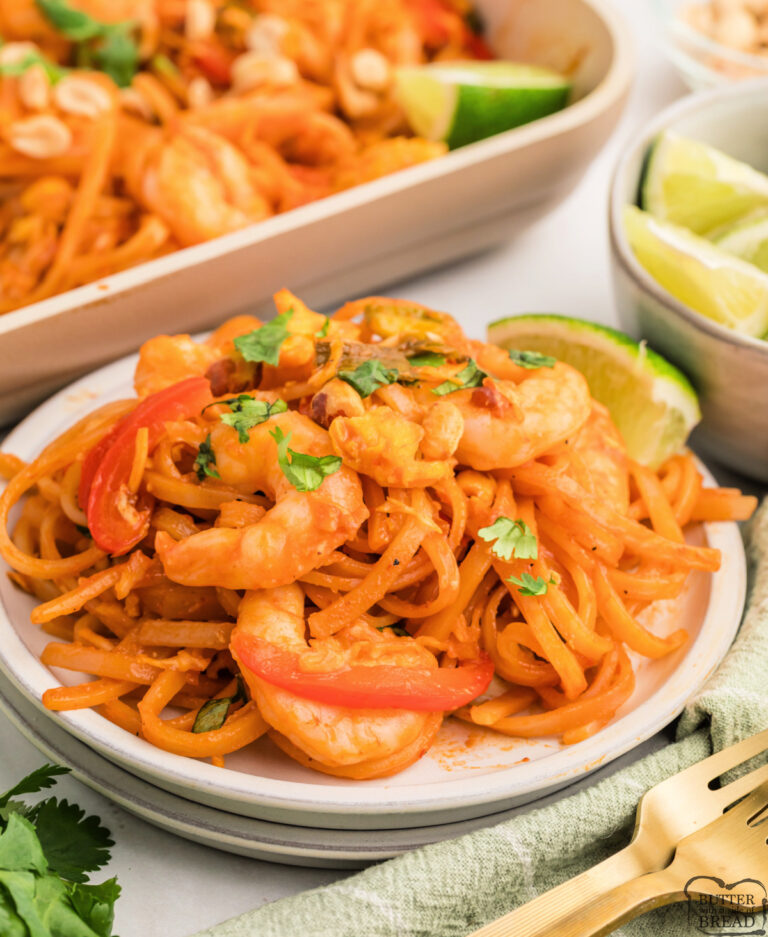 SHEET PAN SHRIMP PAD THAI - Butter with a Side of Bread